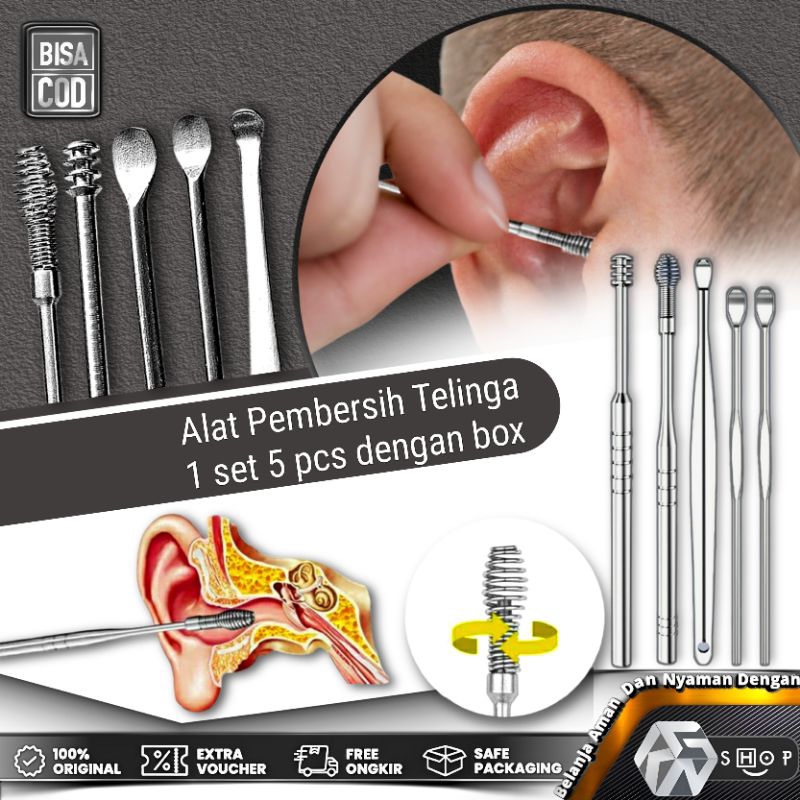 Jual ALAT PEMBERSIH TELINGA 1 SET - 5pc dan 6 pc/KOREK KUPING 5IN1/6IN1 ...