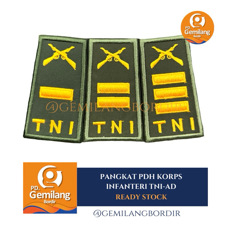 Jual PANGKAT PDH INFANTERI TNI-AD | Letda - Lettu - Kapten | Pangkat ...