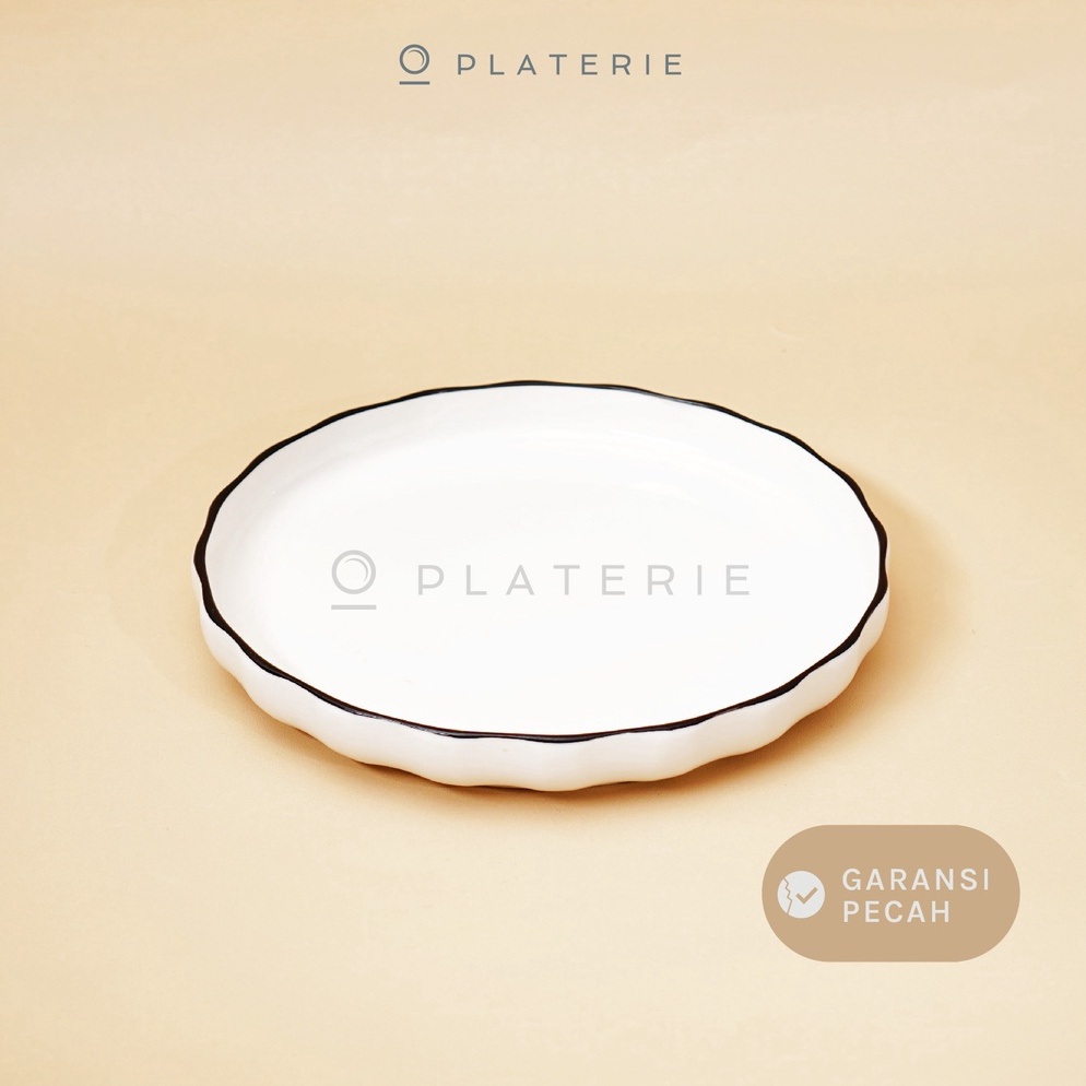 Jual PLATERIE Piring Porcelain Embossed Plate 75 Inch 19 cm Textured ...