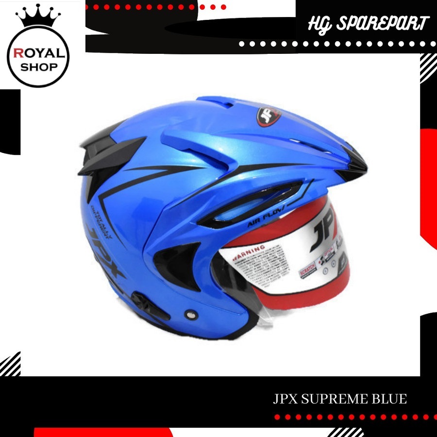 Jual Helm Half Face JPX Supreme 2 Solid BLUE Glossy | Shopee Indonesia