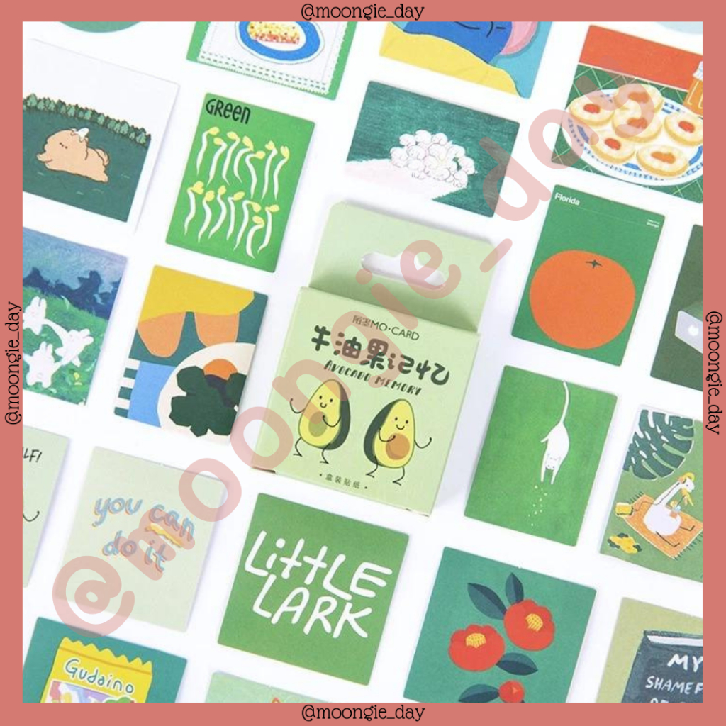 Jual 45 PCS/BOX STIKER KERTAS TEMA CUTE AVOCADO FRUIT ALPUKAT GREEN ...