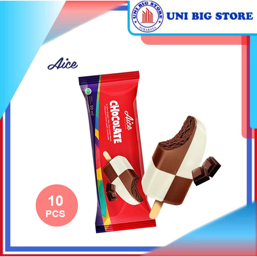 Jual AICE Ice Cream 2 Colours Chocolate Stick 50 ml x 10 pcs Es Krim ...
