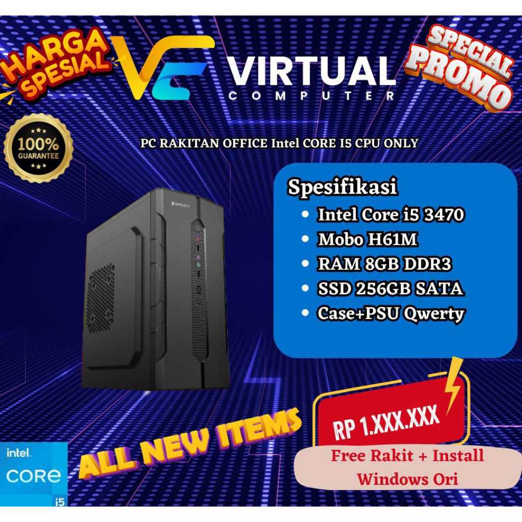 Jual PC RAKITAN OFFICE Intel CORE I5 SIAP PAKAI FULLSET WITH MONITOR AND KEYBOARD MOUSE | Shopee ...