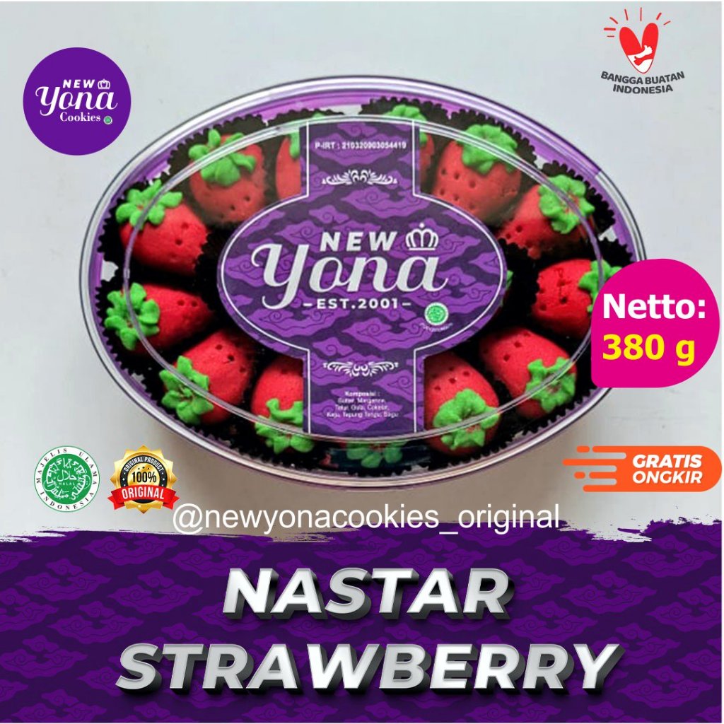 Jual [Ready ] Kue Kering Lebaran New Yona Cookies - Nastar Strawberry ...