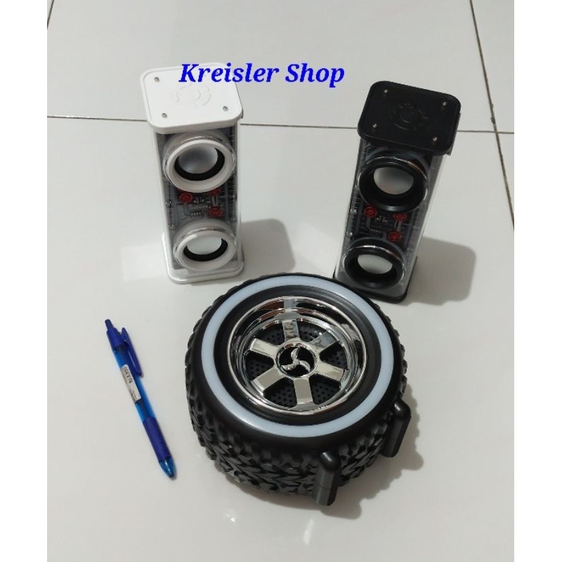 Jual Speaker bluetooth roda ban mobil speaker model ban dengan LED ...