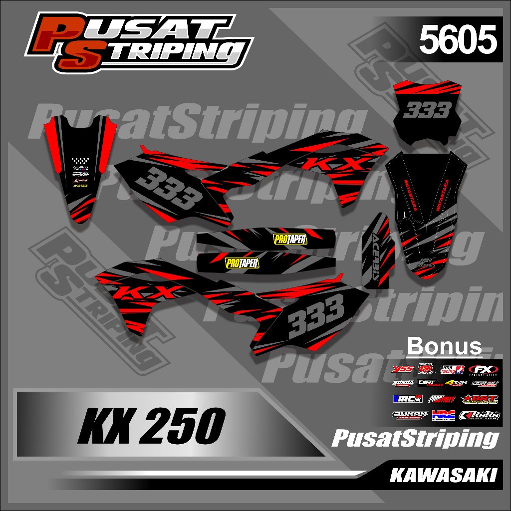 Jual 5605 striping KX 250 Sticker SemiFUL-Variasi Stiker Striping ...
