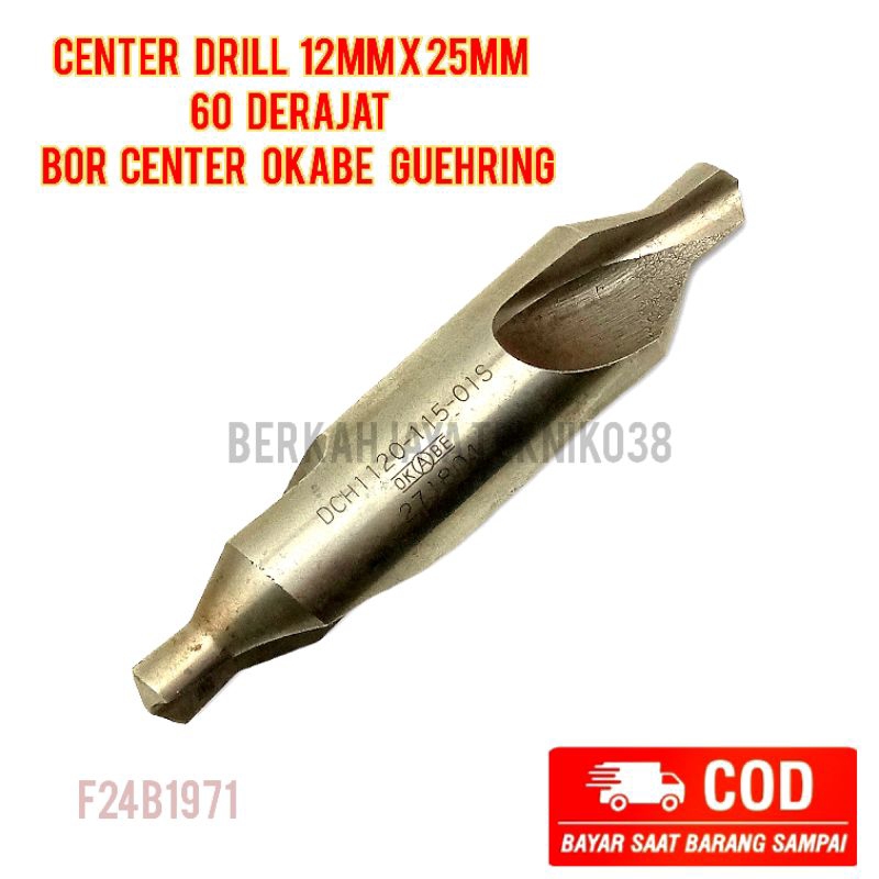 Jual Center Drill 12mm x 25mm 60 Derajat Bor Center Okabe Guehring ...
