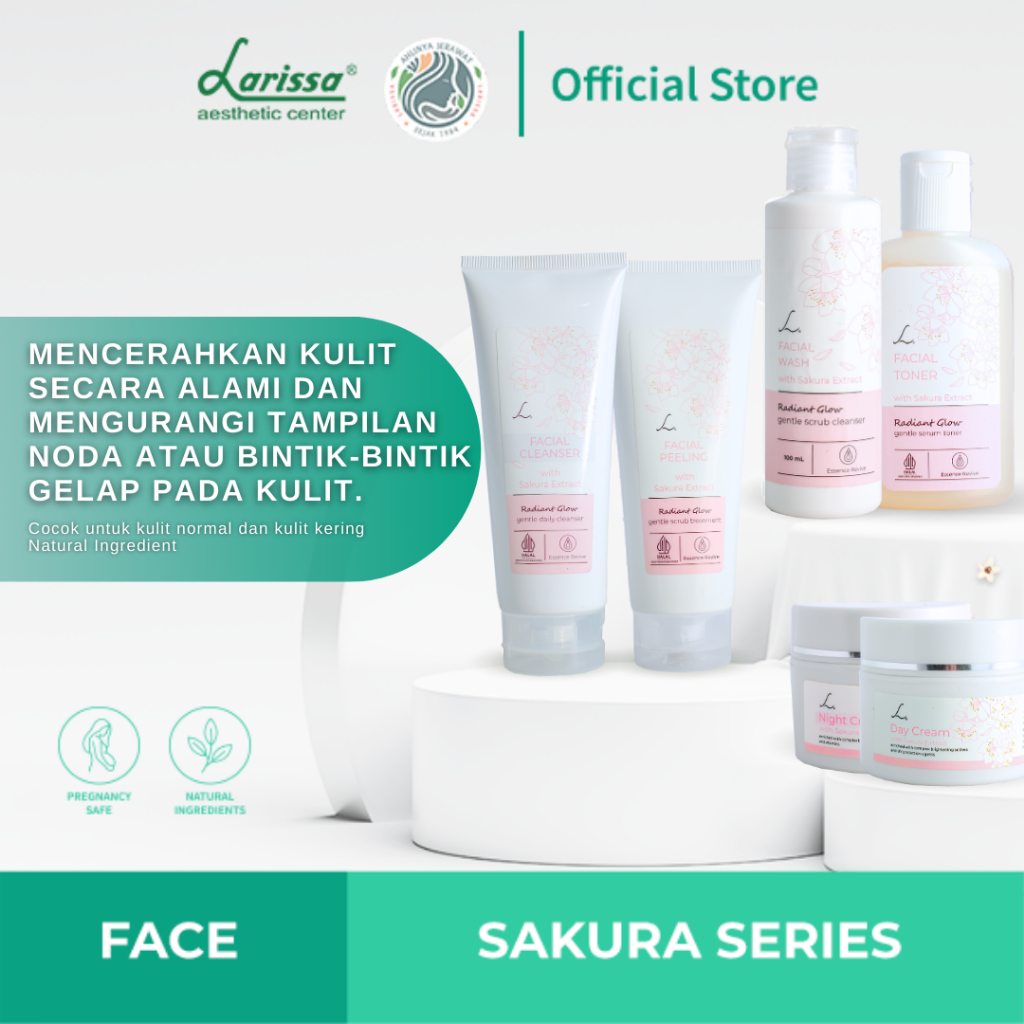 Jual Larissa PAKET SAKURA Brightening Series - Paket Skincare Untuk ...