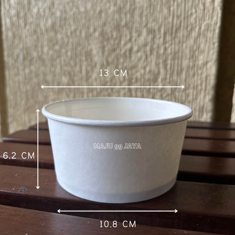 Jual (TERMURAH!!!) Isi 25 PCS (IVORY) Paper Bowl 650 ml Putih Polos ...