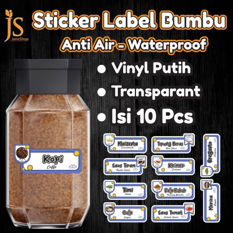 Jual Isi 10 Pcs Sticker Label Bumbu Viral Stiker Toples Penyimpanan ...