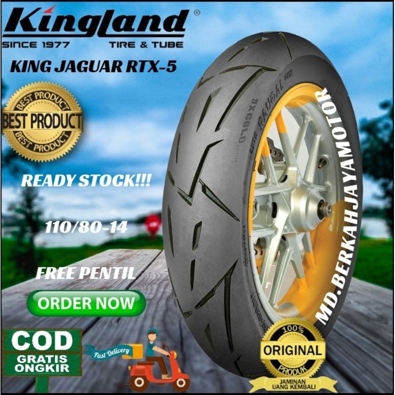 Jual Ban tubeless (soft compound) KINGLAND JAGUAR RTX-5 ring 14 (90/80,100/80,110/80) free ...
