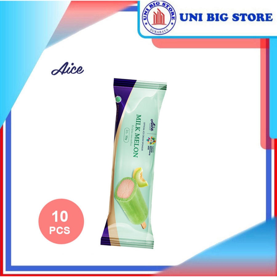 Jual AICE Ice Cream Milk Melon Stick 50 gr x 10 pcs Es Krim Susu Melon ...