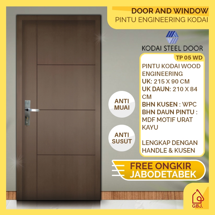 Jual PINTU ENGINEERING WOOD DOOR KODAI 215 X 90 TP05 COKELAT / PINTU KAYU | Shopee Indonesia