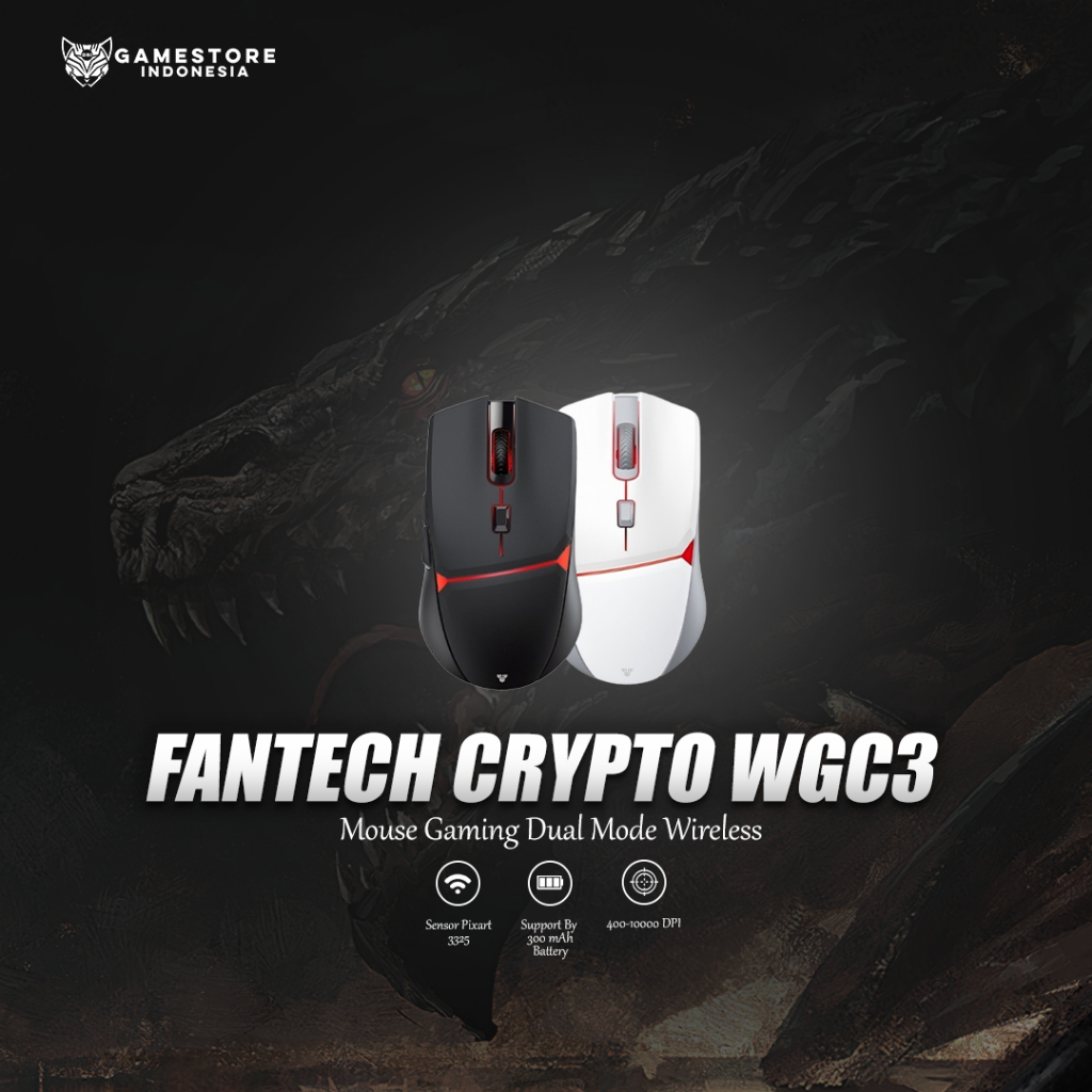 Jual Fantech DUAL MODE Wireless Mouse Gaming WGC3 Rechargeable PIXART 3325 | Shopee Indonesia