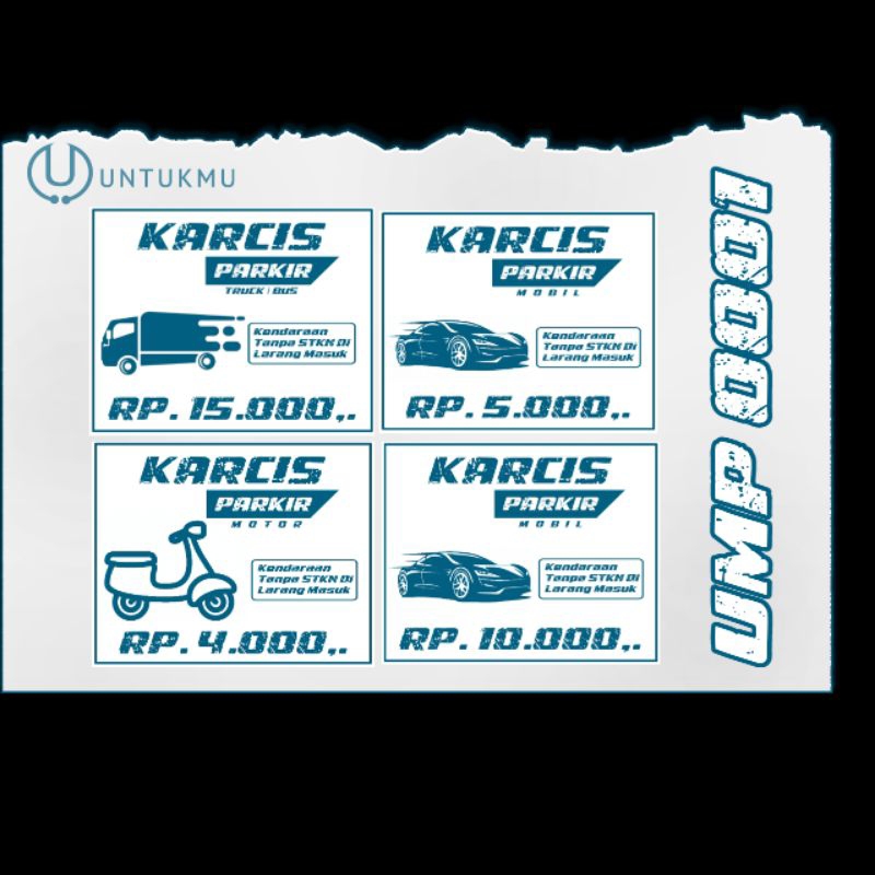 Jual karcis parkir motor, mobil & truck UMP0001 | Shopee Indonesia