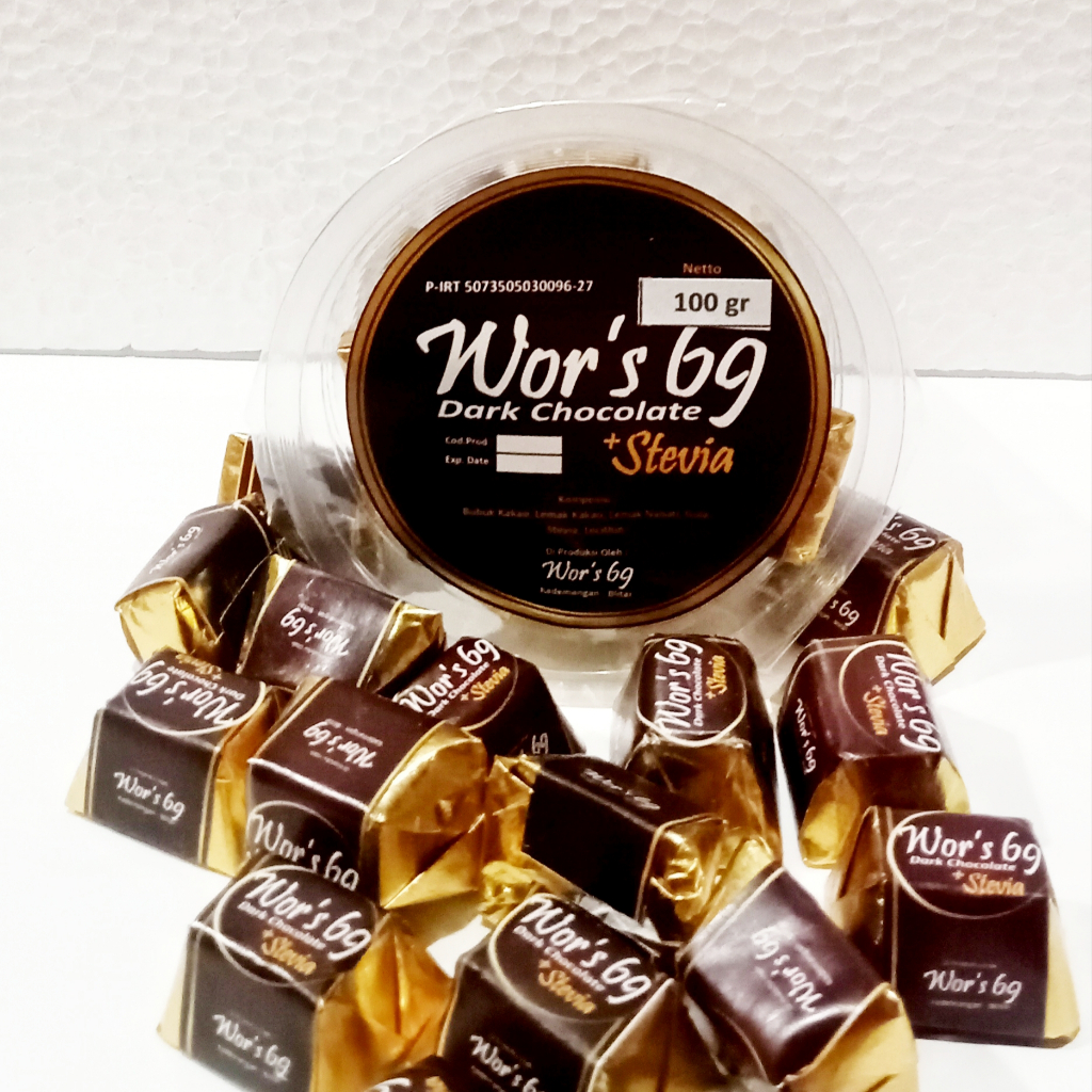 Jual PERMEN COKLAT BAR DARK 65% COKLAT TANPA SUSU Dgn Kandungan Gula ...