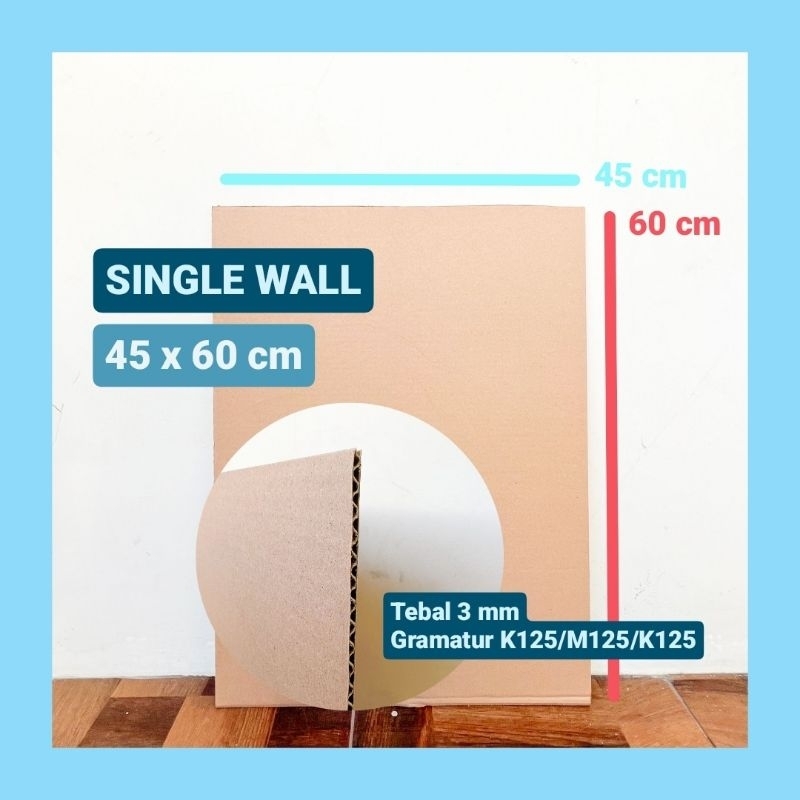 Jual kardus lembaran single wall 45 x 60 cm, tebal 3mm, karton sheet ...