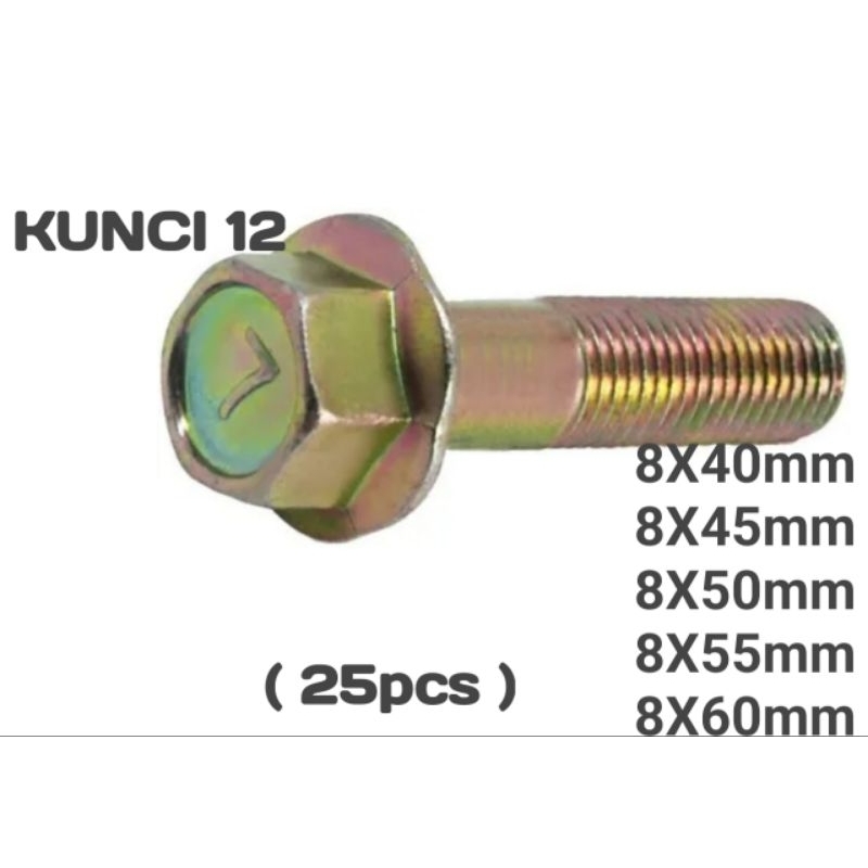 Jual BAUT FLANGE M8 KUNCI 12 ( 25pcs ) | Shopee Indonesia