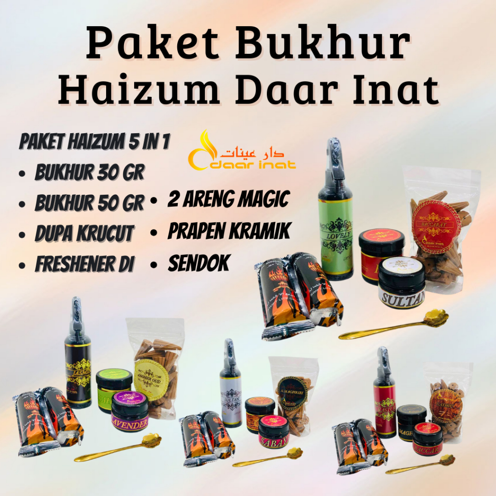 Jual Paket Haizum Bukhur DAAR INAT 7in1 Bukhur 30 Gr+Bukhur 50 Gr ...