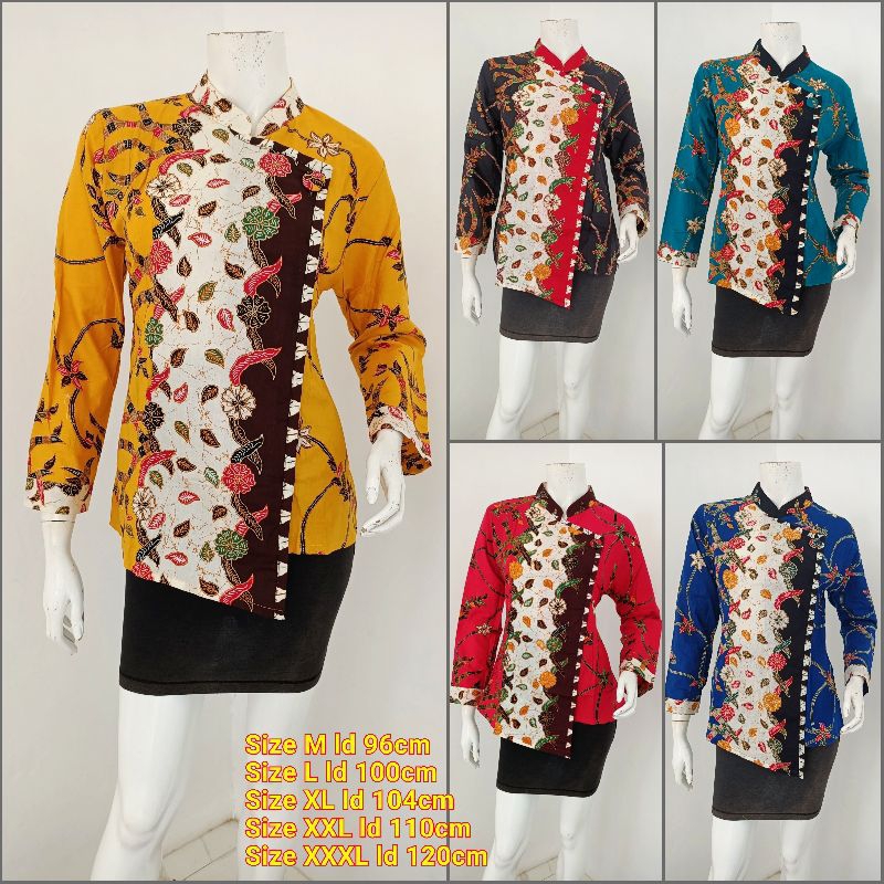 Jual BLUS BATIK WANITA KORRY / BLOUSE BATIK KANTOR READY SERAGAM ...