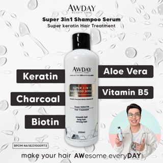 Jual AWDAY KERATIN Shampoo Serum Super 3 in 1 250ml | Shopee Indonesia