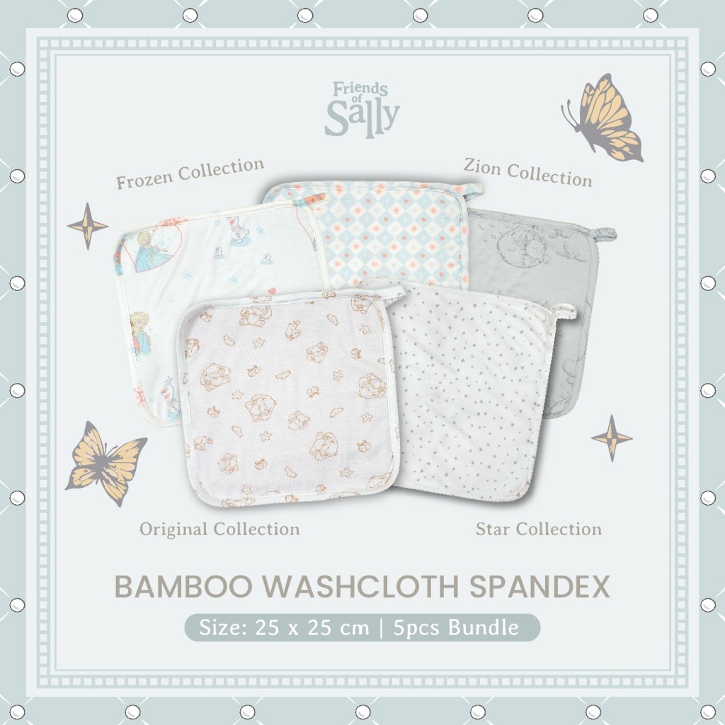 Jual Friends of Sally Bamboo Washcloth Bundle / Set Kain Waslap Bayi ...
