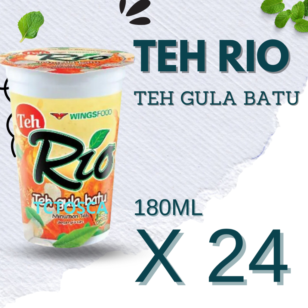 Jual Teh Rio Gula Batu | Teh Gelas 1 Dus 24 pcs 180m | Shopee Indonesia
