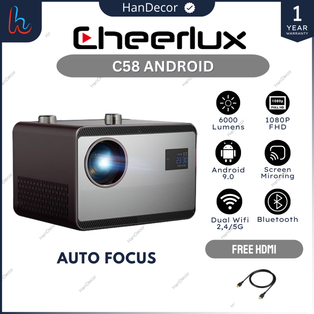 Jual Proyektor Cheerlux C58 Android Bluetooth 6000 Lumens Wifi ...