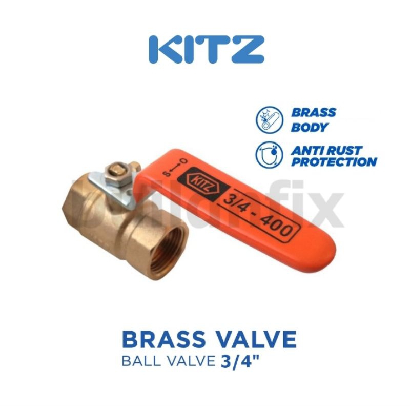 Jual KITZ BALL VALVE / STOP KRAN KUNINGAN 3/4" INCH | Shopee Indonesia