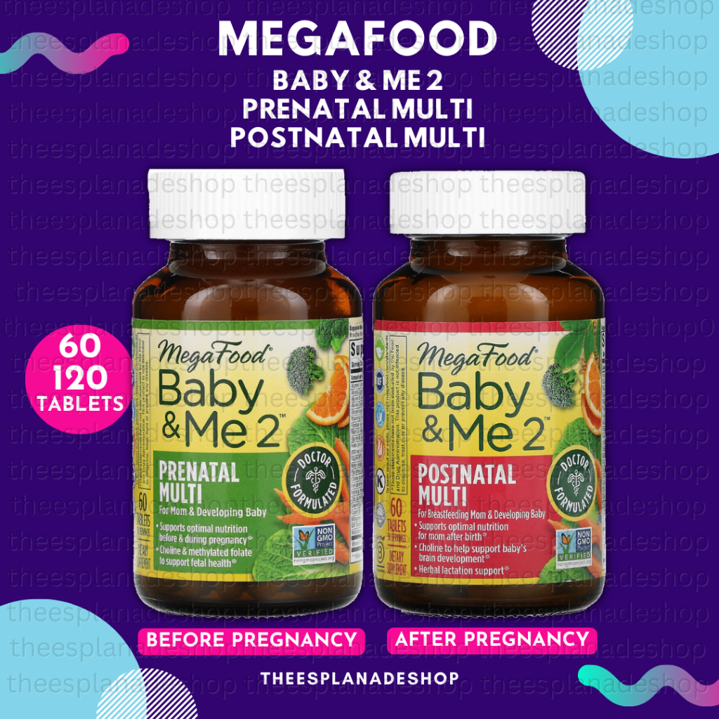 Jual MEGAFOOD Baby & Me 2 Prenatal and Postnatal Multivitamin 60 120 ...