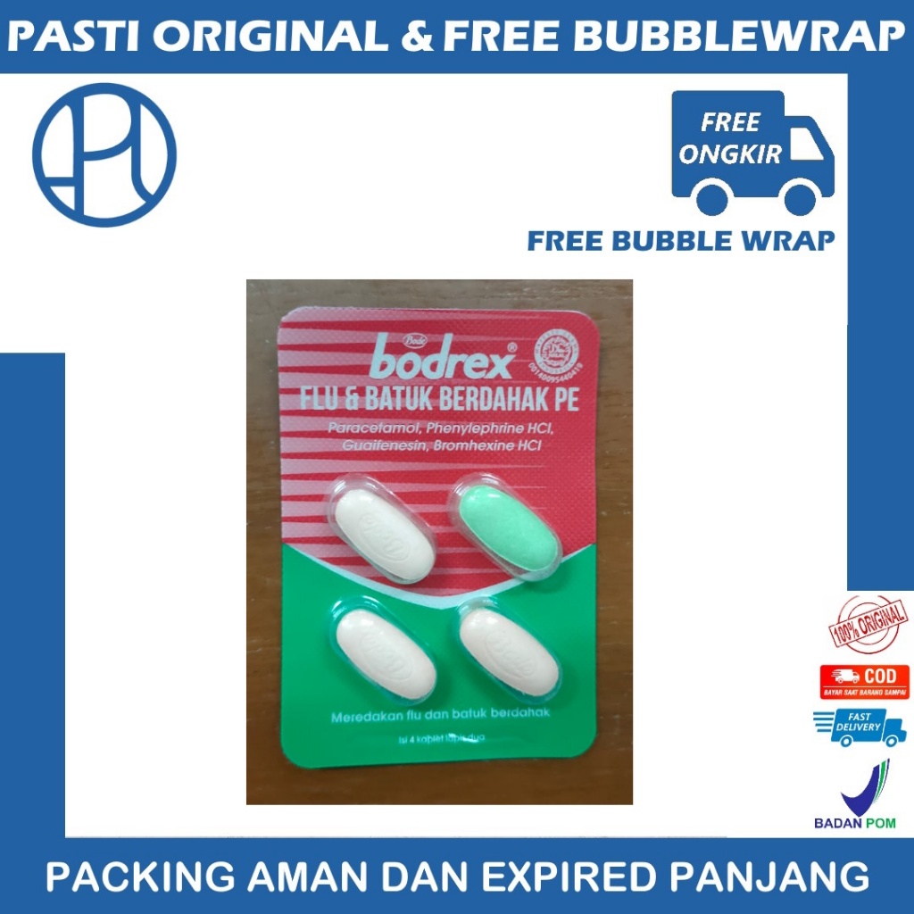 Jual BODREX FLU BATUK BERDAHAK PE STRIP 4 KAPLET | Shopee Indonesia