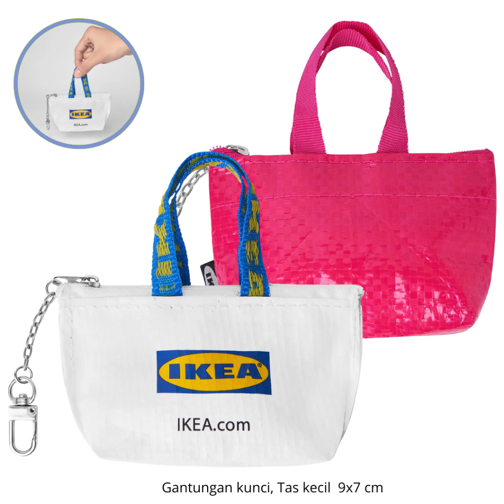 Jual IKEA ORIGINAL - Gantungan Kunci - Tas kecil warna Merah muda ...