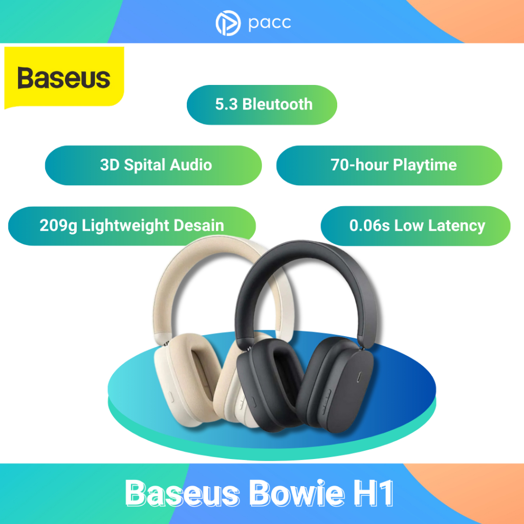 Jual Headphone Baseus Bowie H1 Wireless Headphone - NGTW230013 - GREY ... Jual Headphone Baseus Bowie H1 Wireless Headphone - NGTW230013 - GREY ...