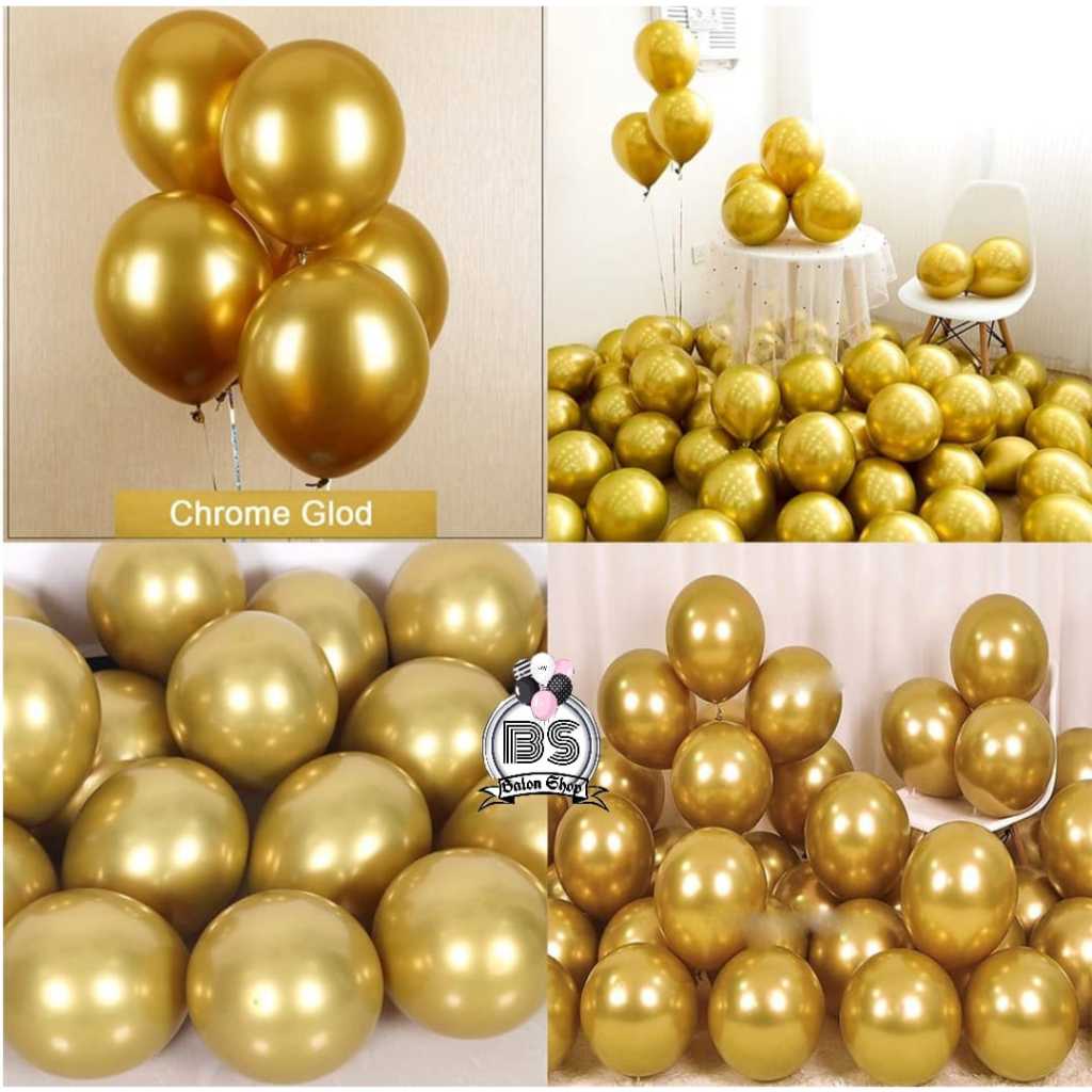 Jual (1 PACK ISI 50 PCS ) BALON LATEX METALIK CHROME 5INCH / METALIC ...