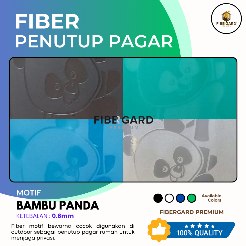 Jual [Per ½m] Fiber Penutup Pagar Motif PANDA Per 50cm | Shopee Indonesia