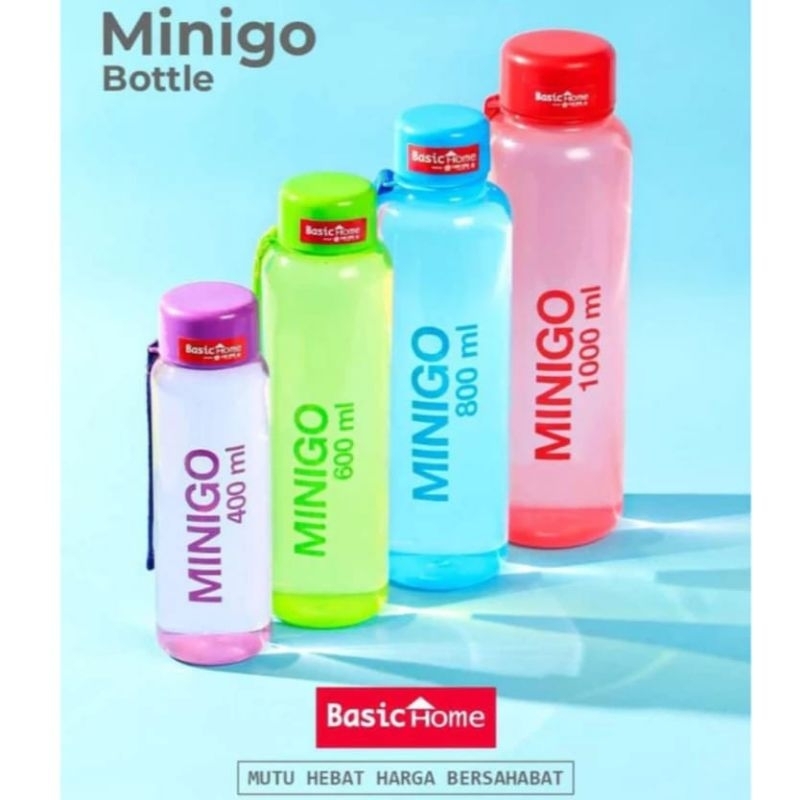 Jual Botol Minum Minigo 400, 600, 1000 ml Lion Star / Bottle Plastic Basic Home / Botol air ...