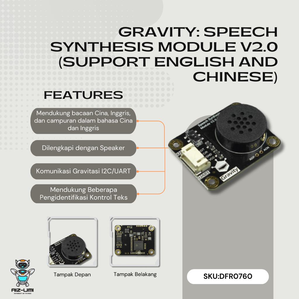 Jual Gravity: Speech Synthesis Module V2.0 (Support English and Chinese ...