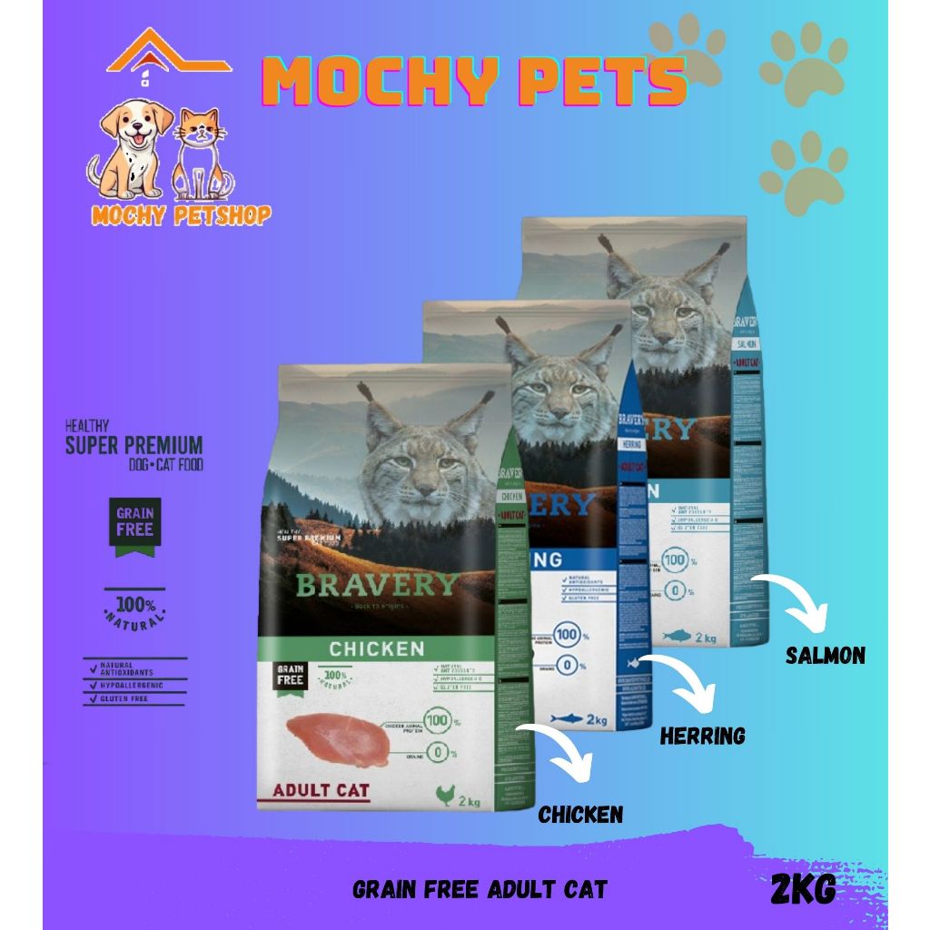Jual CAT FOOD BRAVERY Adult Cat 2Kg - Makanan Kucing Dewasa Kering ...