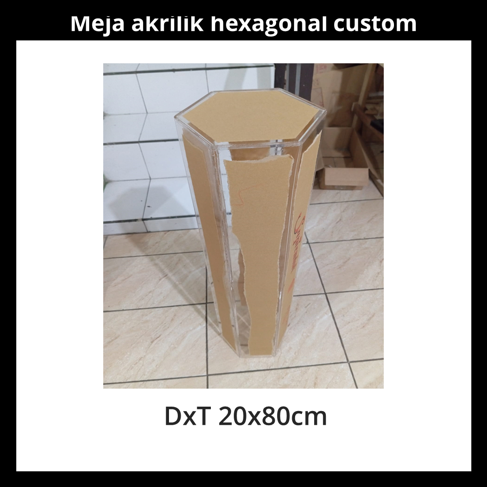 Jual Meja akrilik hexagonal custom DxT 20x80cm | Shopee Indonesia
