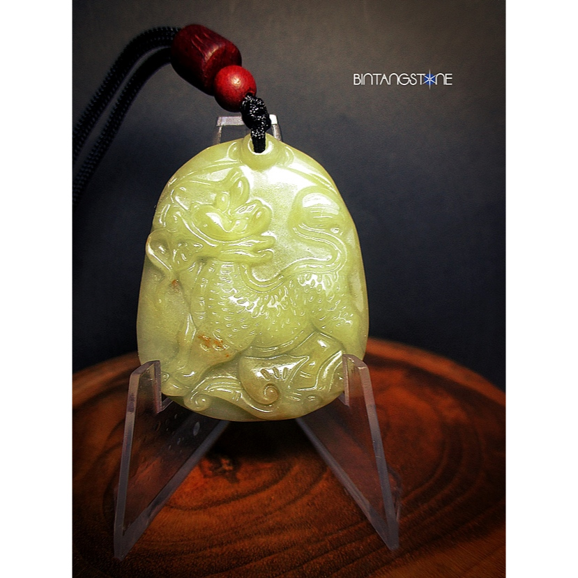 Jual Kalung Giok Kuno Kuning Hijau Naga Old Jade Oily Yellow Green ...