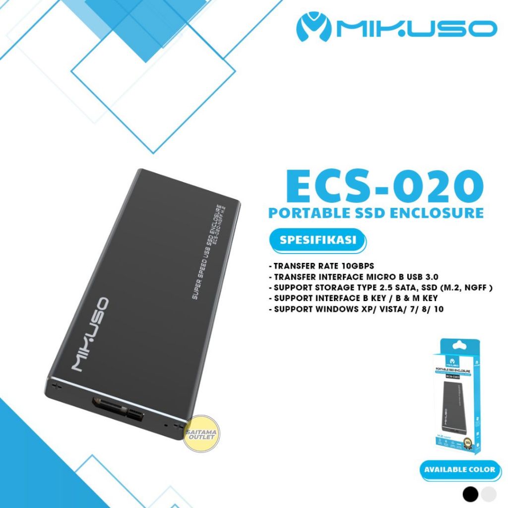 Jual Casing SSD ECS 020 External Portable SSD M.2 Enclosure transfer ...