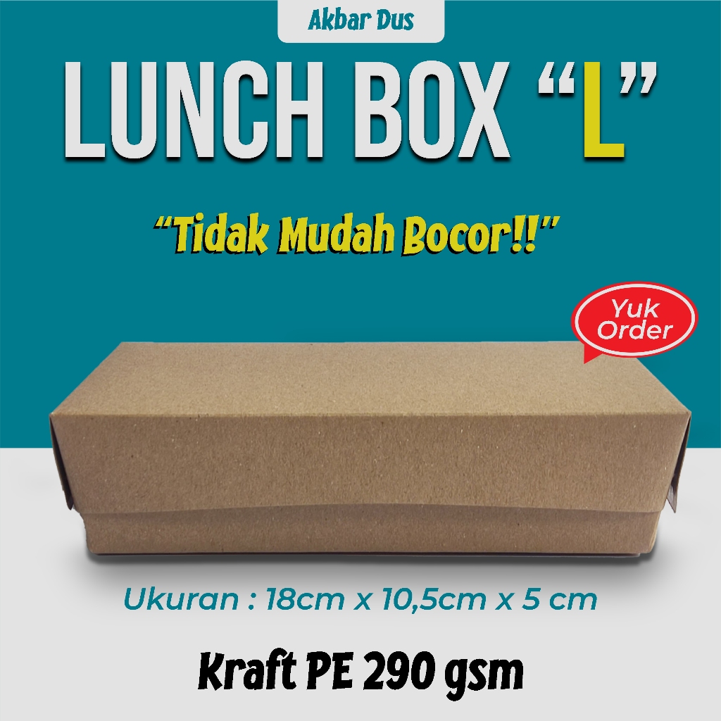 Jual Kemasan Paper Lunch Box Size L Kraft 290gsm | Shopee Indonesia