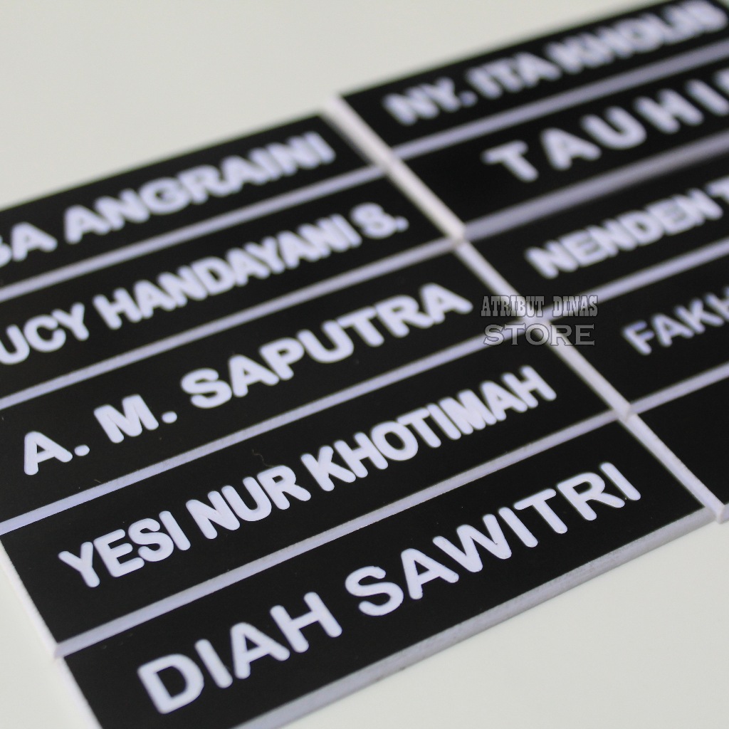 Jual Name Tag ASN Kantor Bhayangkari Papan Nama Grafir Ukir | Shopee ...
