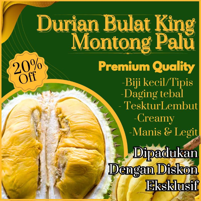 Jual Durian Bulat Montong Palu Fressh Baru petik/Durian Montong palu | Shopee Indonesia