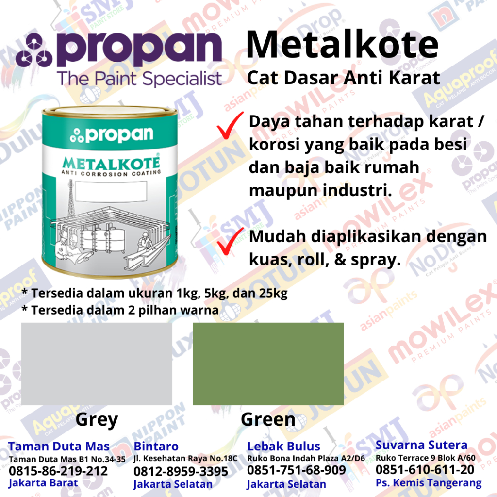 Jual CAT ANTI KARAT PROPAN METALKOTE AP-291 MENIE ZINC CHROMATE ALKYD ...