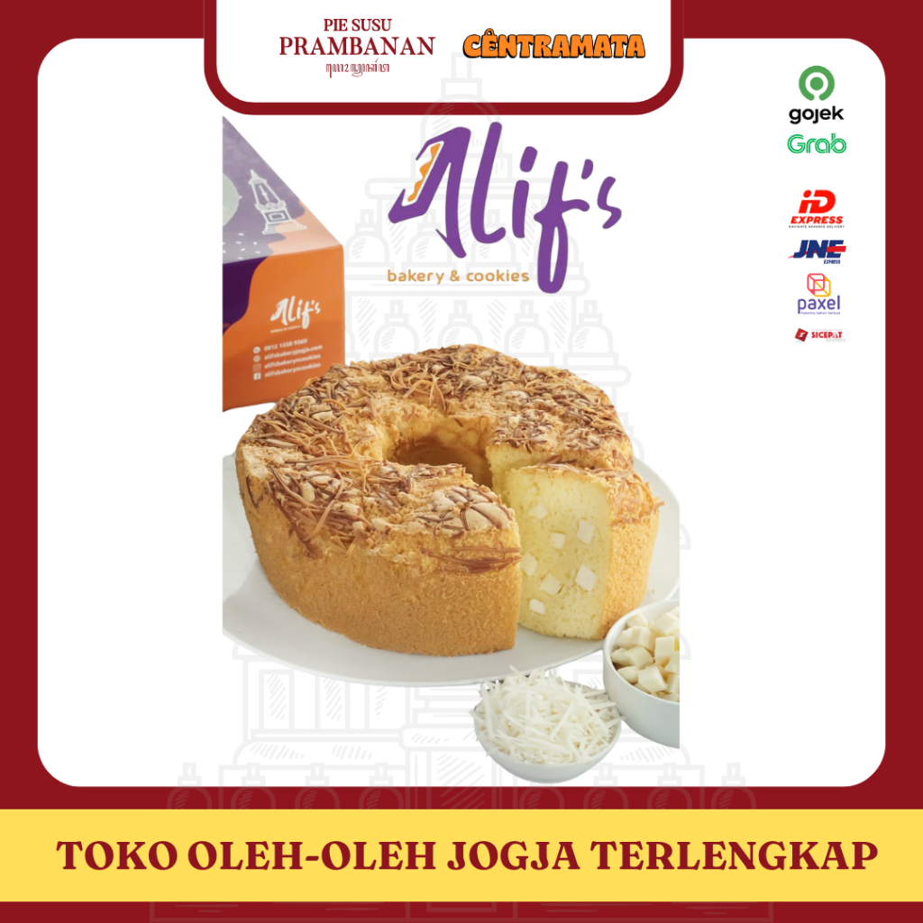 Jual Chiffon Alif Triple Keju | Oleh-Oleh khas Jogja | Shopee Indonesia