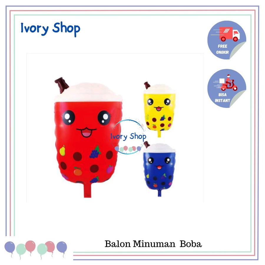 Jual Balon Karakter Minuman Bobba Gelas Boneka Boba Gas Helium | Shopee ...