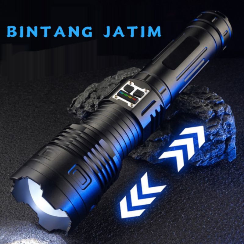 Jual Senter Super Terang Jarak Jauh 15000 Lumens Ori Usb Type C Recharge Zoom Senter Laser ...