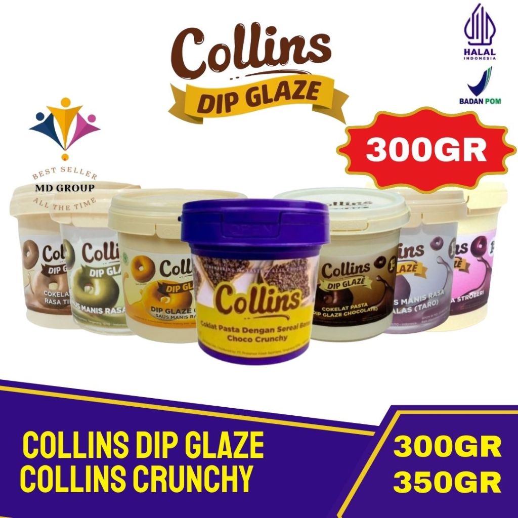 Jual COLLINS DIP GLAZE DAN CRUNCHY 300 GRAM ANEKA RASA | Shopee Indonesia