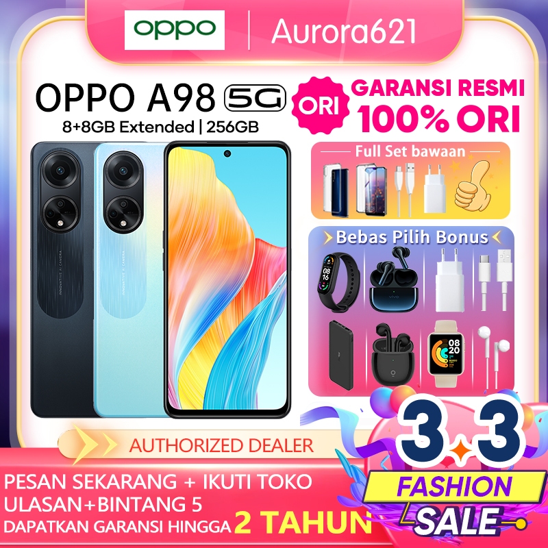 Jual OPPO A98 5G 8+8GB Extended RAM 256GB ROM NFC 67W SUPERVOOC Kamera AI 64MP Perlindungan ...